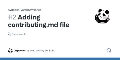 adding contributing md file · issue 2 · avdhesh varshney jarvis · github