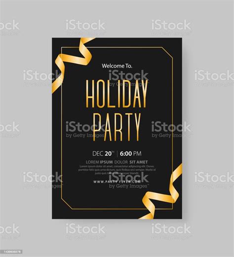 휴일 파티와 새해 복 많이 받으세요 파티 초대 전단지 포스터 및 인사말 카드 템플릿에 대 한 벡터 일러스트 레이 션 디자인 전단지에 대한 스톡 벡터 아트 및 기타 이미지