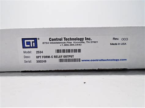 Control Technology 2534 8 Point Form C Single Wide Relay Output Module