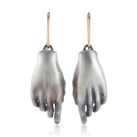 Gabriella Kiss Sterling Silver Hand Earrings Gumps
