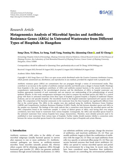 Pdf Metagenomics Analysis Of Microbial Species And Antibiotic