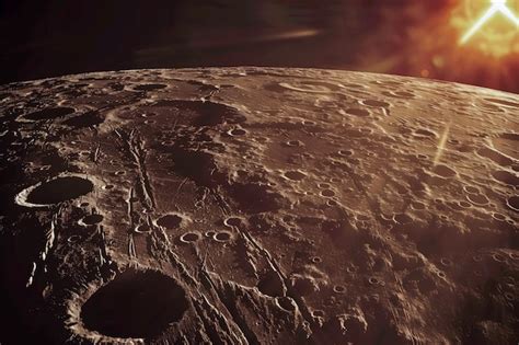 Premium Photo Cratered Surface Of Mercury Illuminated By Sunlight