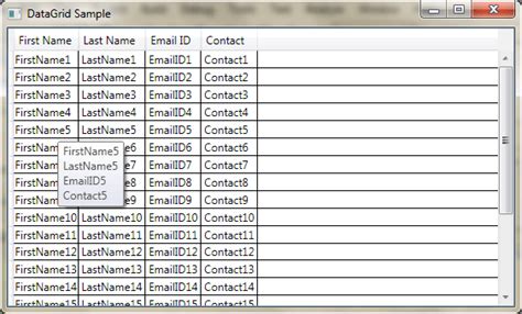 Tooltip In DataGrid In WPF