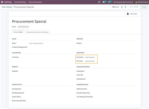Odoo Security User Roles