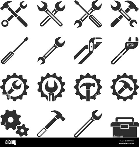 Technology And Maintenance Service Tools Vector Icons Repair Service