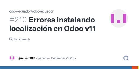Errores Instalando Localización En Odoo V11 · Issue 210 · Odoo Ecuador