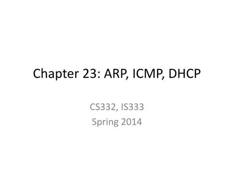 PPT Chapter 23 ARP ICMP DHCP PowerPoint Presentation Free Download ID 2800757