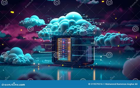 Concept Of Safe Cloud Storage Illustration Stock Illustration