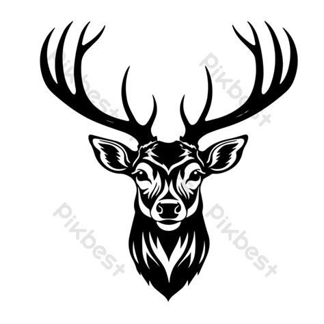 Deer Head Silhouette Vector Art Style Outline Png Images Eps Free Download Pikbest