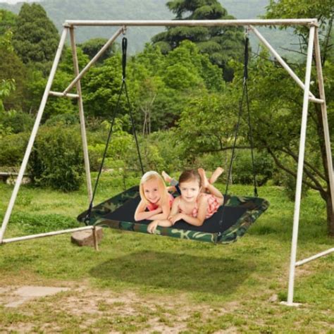 Hivvago 60 Inches Platform Tree Swing Outdoor With 2 Hanging Straps Camouflage 1 Smiths Food