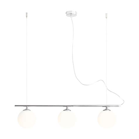 Stylowa Lampa wisząca 3 szklane kule Beryl Glass III biało chromowana