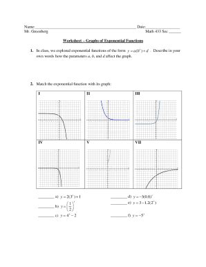 Fillable Online Graph Exponential Functions Worksheet Pdf Fax Email Print PdfFiller