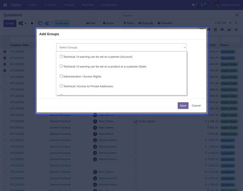 Odoo List View Manager WebKul