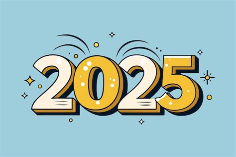 2025 elegante modelo de design tipográfico ouro número de metal
