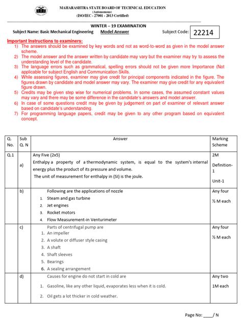Model Answer Winter 2019 Pdf Internal Combustion Engine Pump