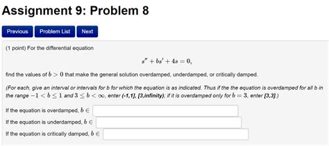 solved assignment 9 problem 8 vious problem list next 1