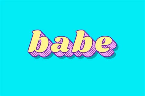 Free Vector Babe Retro 3d Shadow Bold Typography Illustration