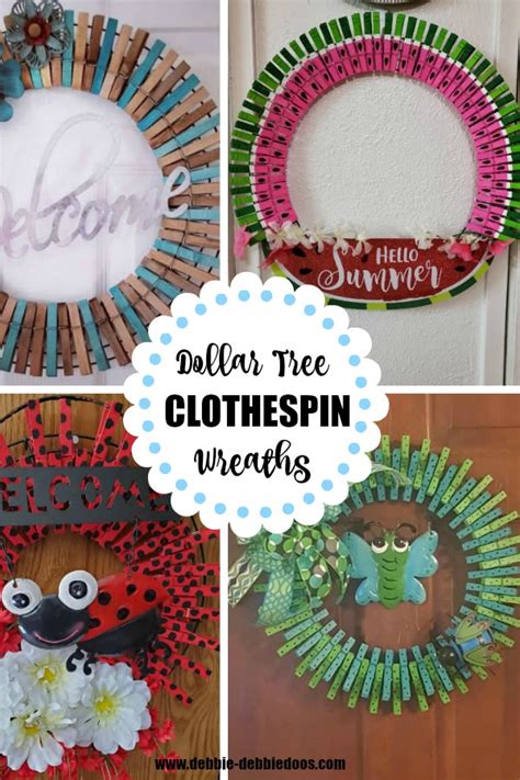 Dollar Tree Clothespin Wreaths Clothes Pin Wreath Wooden Clothespin