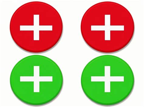 Premium Photo Green Check Mark And Red Cross Icon Set Circle And