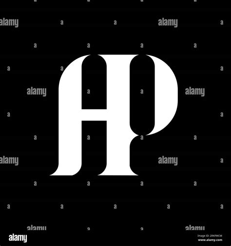 Ap A P Letter Logo Design Initial Letter Ap Linked Circle Uppercase Monogram Logo White Color
