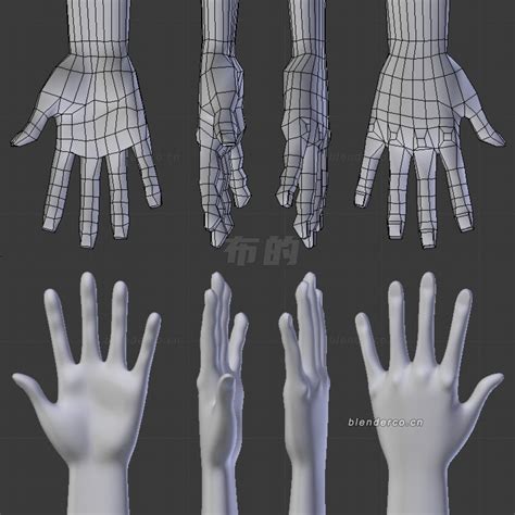 blender布的 blender手模型 blender布的