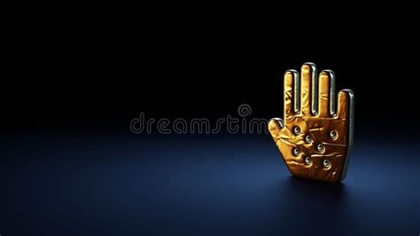3d Rendering Symbol Of Allergies Wrapped In Gold Foil On Dark Blue