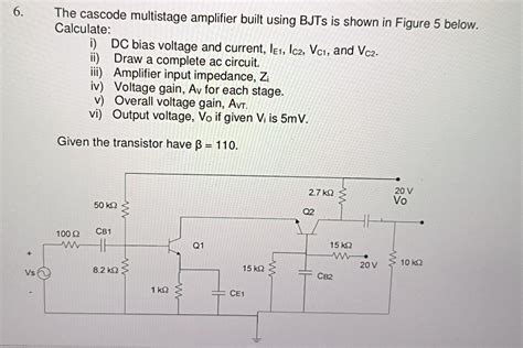 Solved The Cascode Multistage Amplifier Built Using Bjts Is