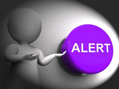 Alert Pressed Shows Warning Hazard Or Notice Stock Illustration