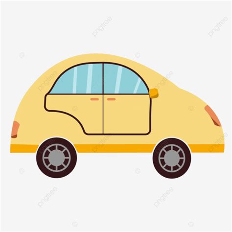 Simple Yellow Colour Cartoon Car Vector Design Car Clipart Cartoon