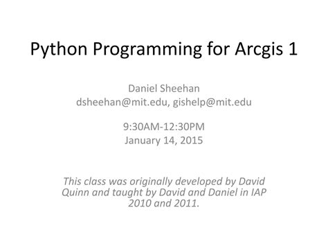Python Programming For Arcgis Part I Pdf Programming Languages Computing