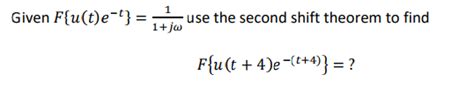 solved given f{u t e t} 1 1 j omega use the second