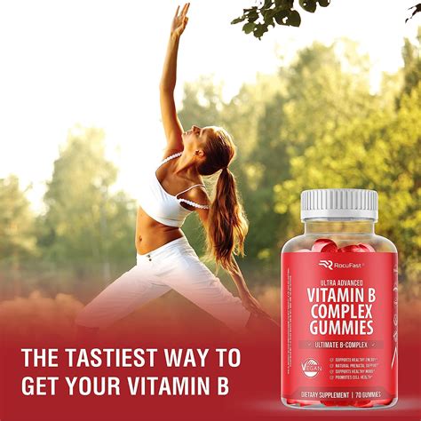 Vitamin B Complex Gummies Supplement Potent Vitamin B12 B3 B5 B6