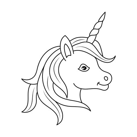 Unicorn kids раскраски вектор пустой дизайн для печати для детей ...