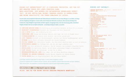 K040007 Arduino Starter Kit German Distrelec Germany