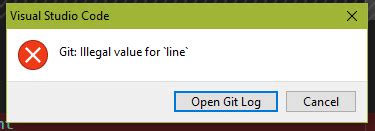 Git Illegal Value For Line Issue Microsoft Vscode GitHub