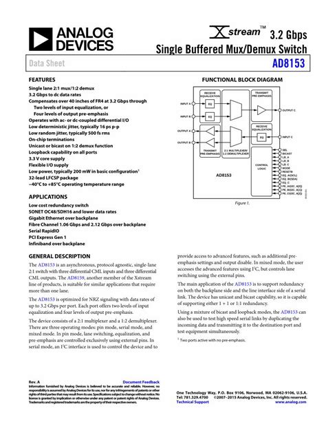 pdf 3 2 gbps single buffered mux demux switch data …€¦ · 3 2 gbps