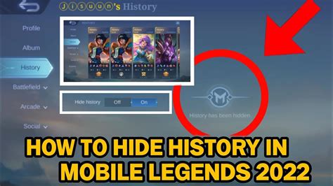 Cara Menyembunyikan Pertandingan History Mobile Legends