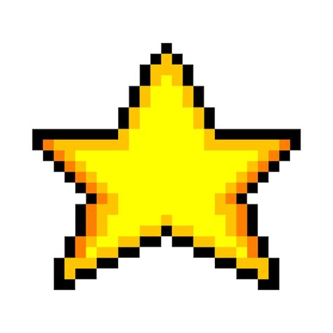 Étoile Jaune Dans Le Style Pixel Art Vecteur Premium