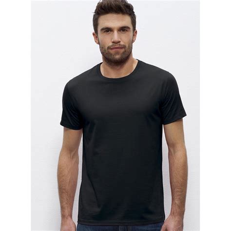 Mens Organic Cotton Round Neck Short Sleeve T Shirt Natural