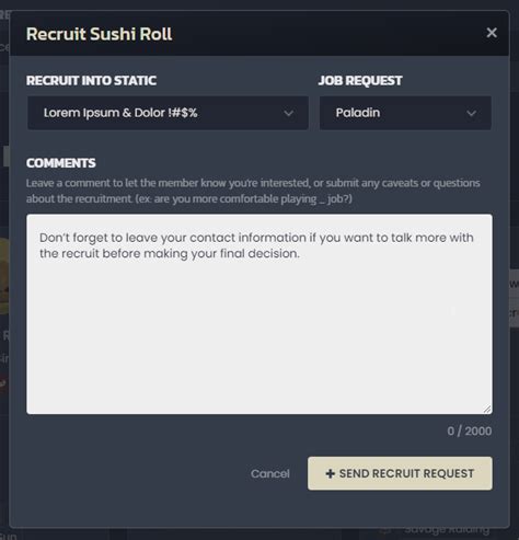 Support Guides XIV Recruit