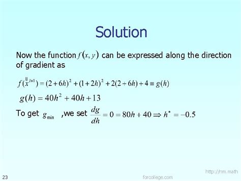 Numerical Methods Multidimensional Gradient Methods In Optimization Theory