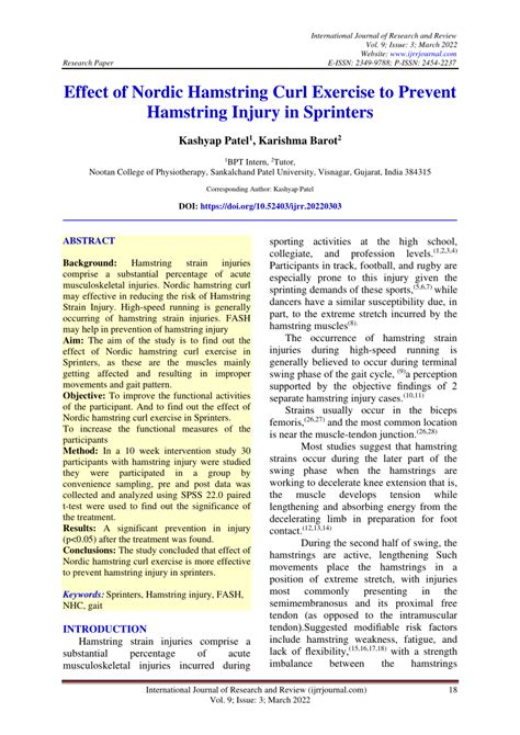 pdf effect of nordic hamstring curl exercise to prevent hamstring