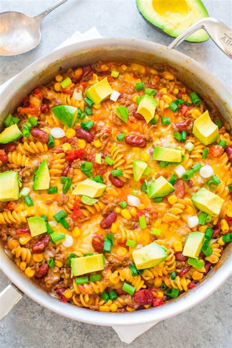 Cheesy Ground Beef Pasta Casserole Easy Pasta Bake Averie Cooks
