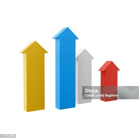 3d 렌더링 4 개의 그래픽 화살표가 위쪽으로 이동합니다 3d 렌더링 성장 화살표 아이콘입니다 위쪽으로 올라가는 그래픽 화살표 0명에 대한 스톡 사진 및 기타 이미지
