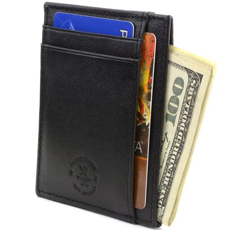 Rfid Blocking Hammer Anvil Front Pocket Wallet Thin Slim Leather Multi