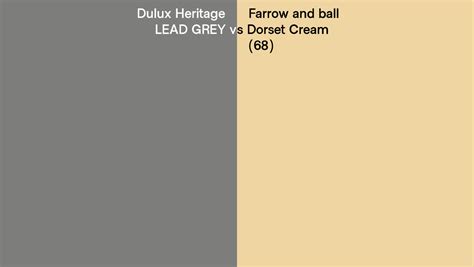 Dulux Heritage LEAD GREY Vs Farrow And Ball Dorset Cream 68 Side By