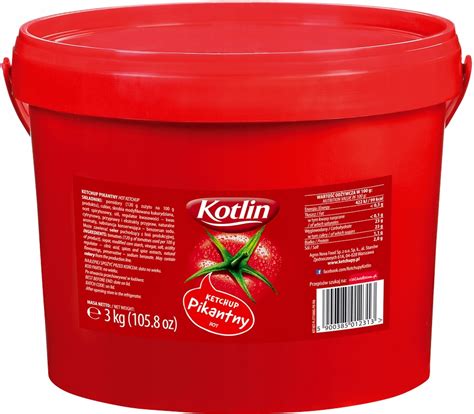 Ketchup Pikantny Kotlin Duży Wiadro 3000g 3kg 5900385012313 • Cena