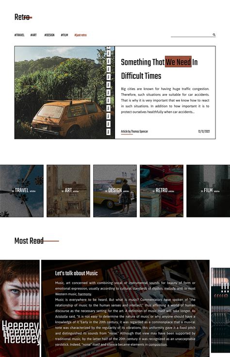 Retro Blog Ui Ux Design Behance