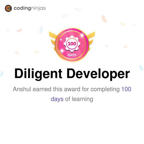 Anshul Pawar On Linkedin Codingninjas Learningjourney 100daysofcode