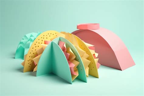 Premium Ai Image Tacos 3d Model Of Paper Art With Fancy Color
